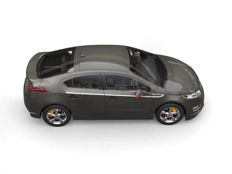 Metallic Dark Grey Modern Car - Top Side View Stock Illustration ...