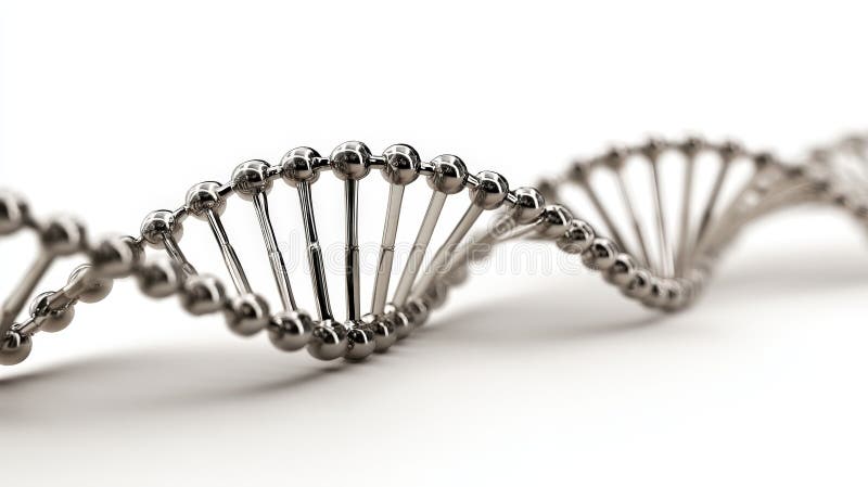 Metallic DNA Double Helix Structure Stock Illustration - Illustration ...