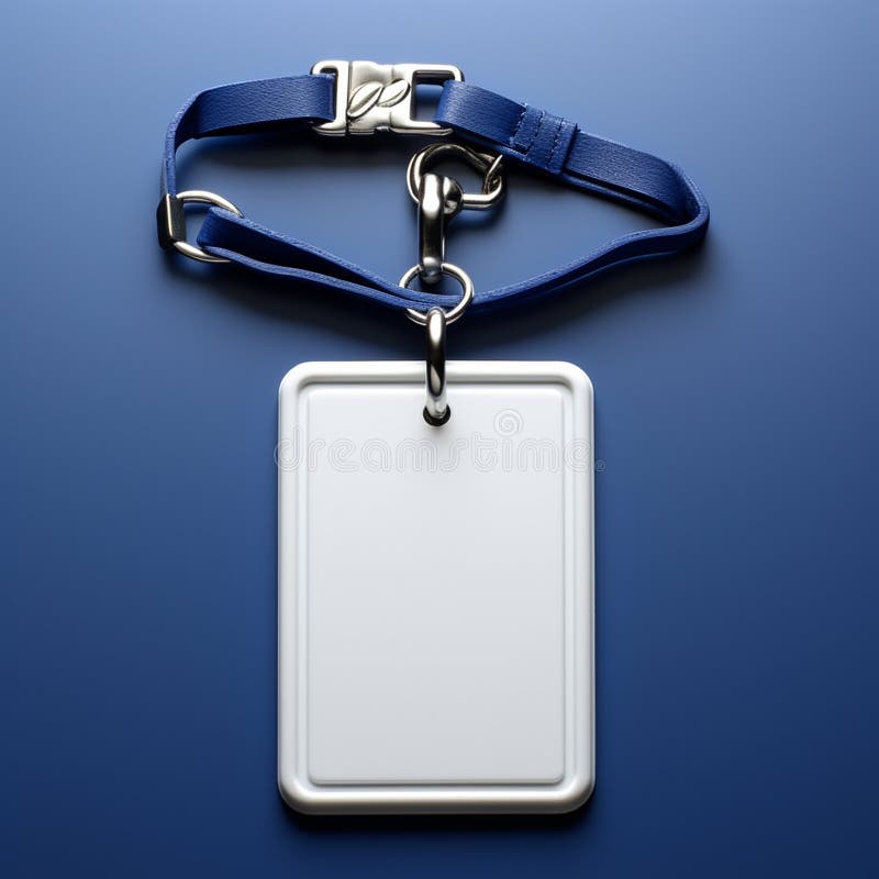 Metallic Dog Tag on Blue Background Symbolizes Security and Identity ...
