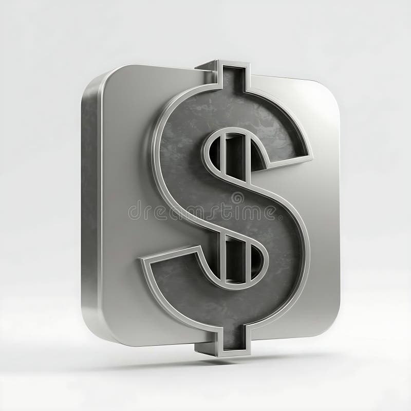 Metallic Dollar Sign Icon, Finance Symbol Stock Illustration ...