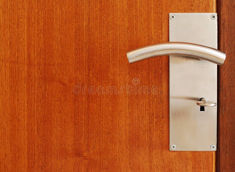 Metallic Door Handle with Key Stock Photo - Image of entry, knob: 64544200