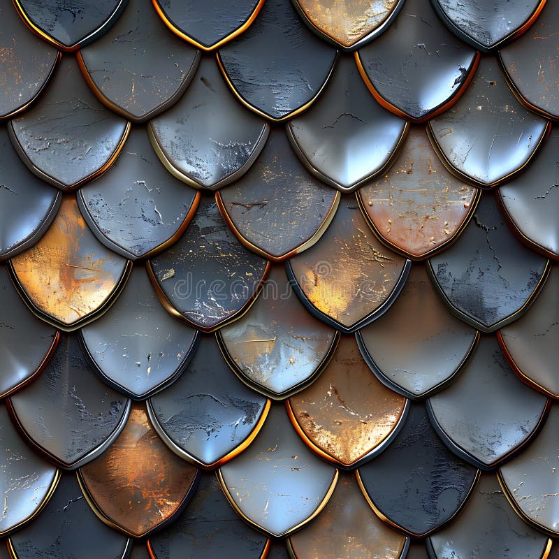 Metallic Dragon Scales Seamless Tile Stock Illustration - Illustration ...