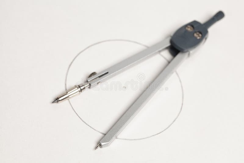 Metallic Drawing Compass Isolated on White Background Stock Image ...