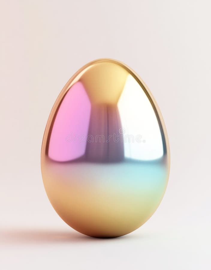 Metallic Easter Egg Featuring a Rainbow Gradient that Reflects Vibrant ...