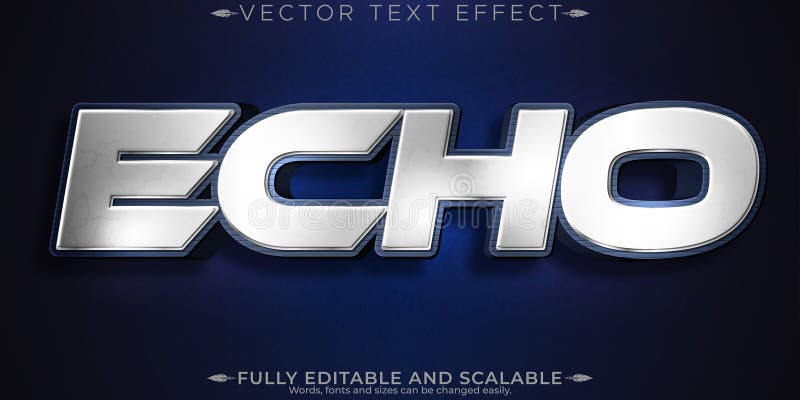 Metallic Echo Text Effect, Editable Shiny and Elegant Text Style Stock Vector - Illustration of ...