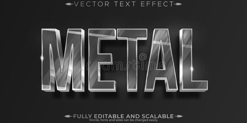 Metallic Editable Text Effect, Editable Silver and Shiny Text Style ...