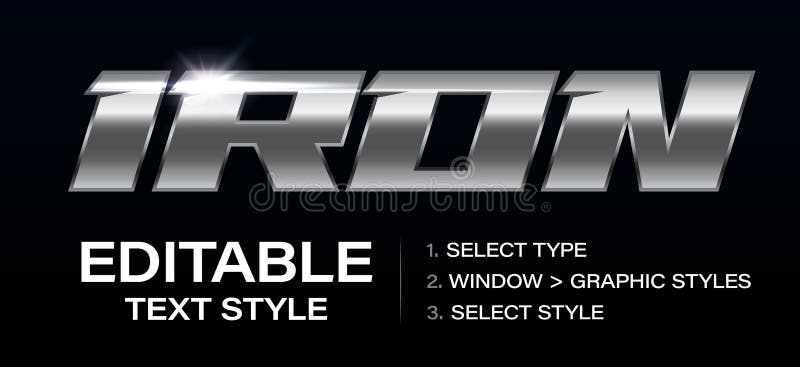 Metallic Editable Text Effect, Iron Graphic Style Template ...