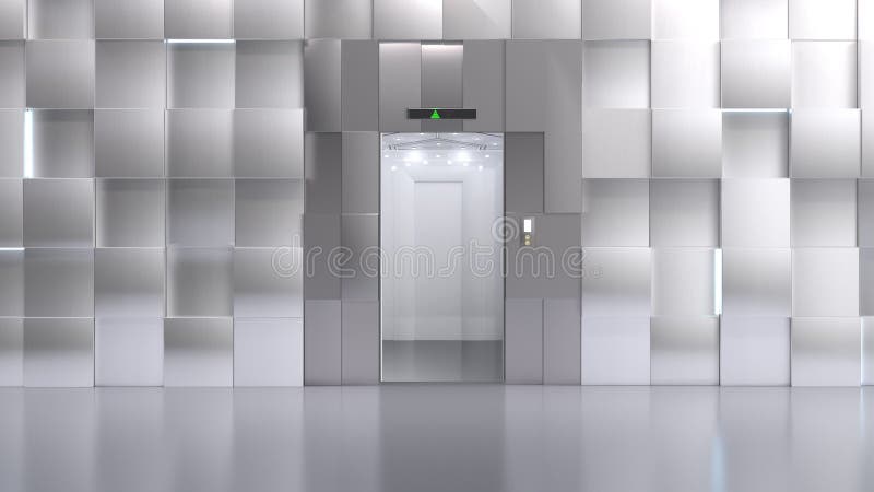 Elevator Lift Doors Closing and Opening by Revealing the Green Screen ...