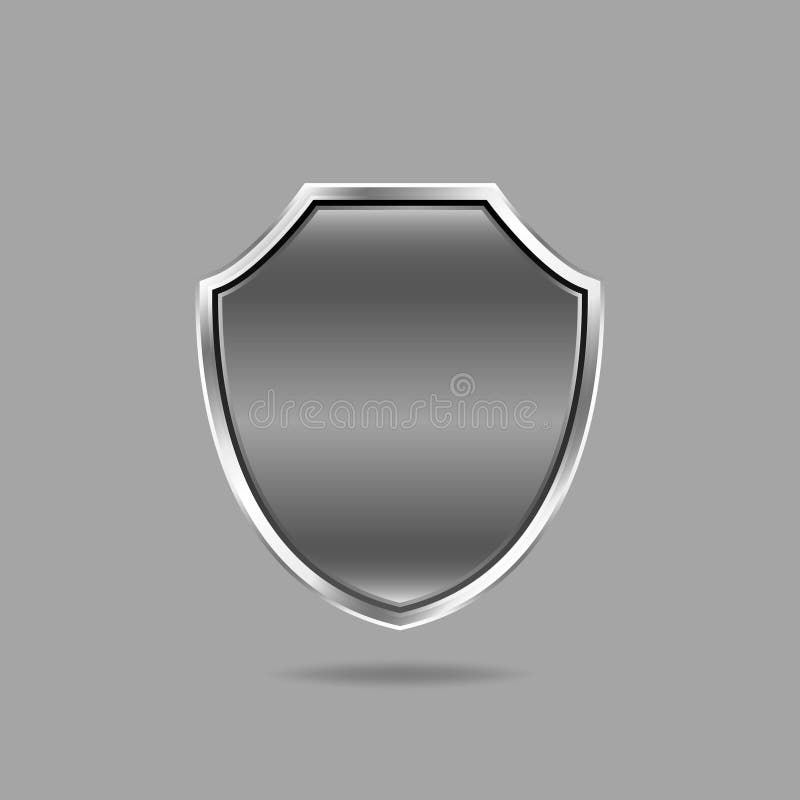 Metallic Empty Shield Symbol or Badge Design or Security Emblem Logo ...