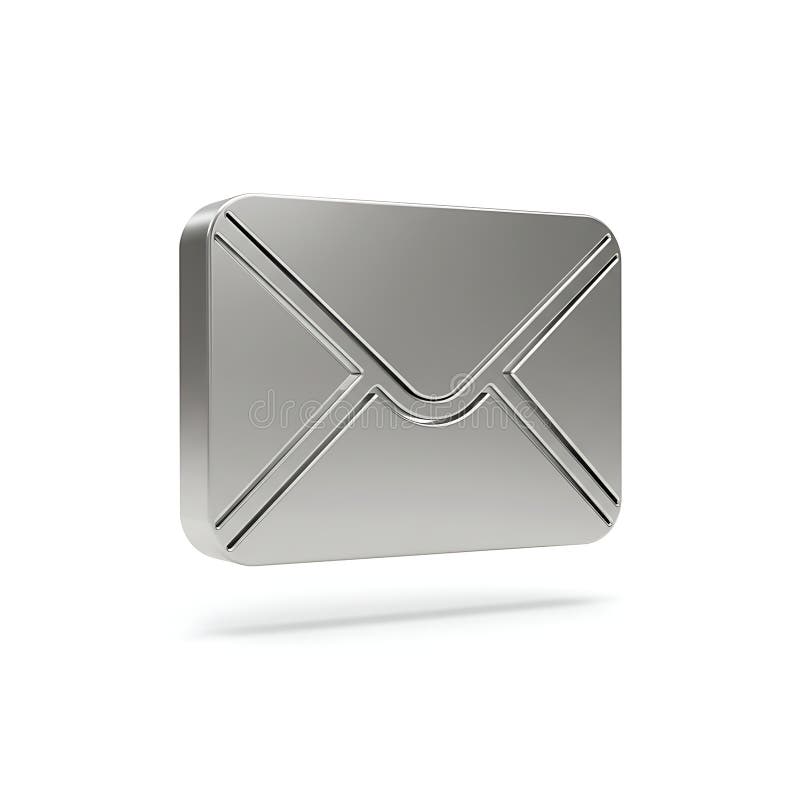 Metallic Envelope Icon for Digital Communication and Messaging Stock ...