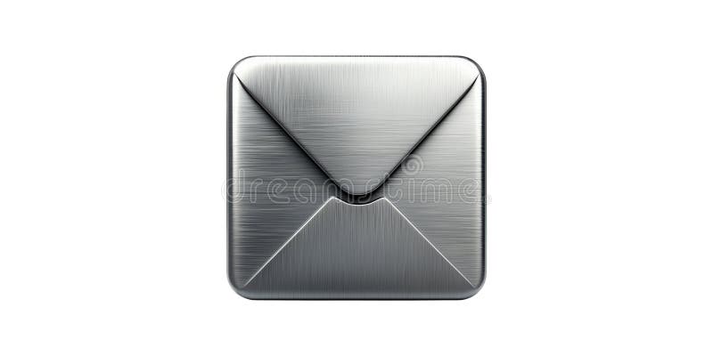 Metallic Envelope Icon Symbolizing Email Communication and Digital ...