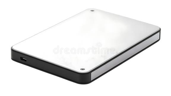 Metallic External Hard Drive with USB Port and Sleek Rectangular Design ...