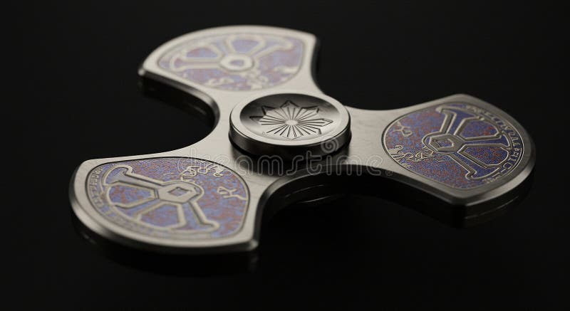Metallic Fidget Spinner Features a Tri-wing Design with Detailed ...