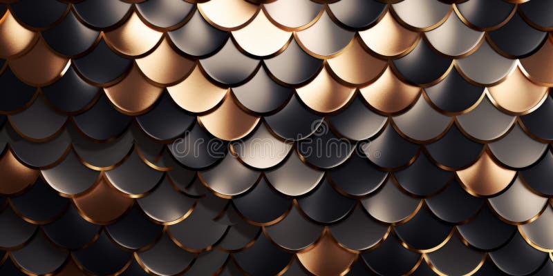 Metallic Fish Scale Creative Abstract Geometric Wallpaper. Stock ...