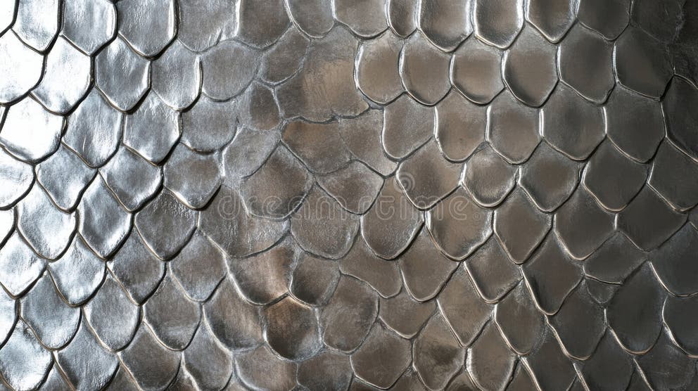 Metallic Fish Scale Texture Pattern Shimmering with Silver Reflection ...