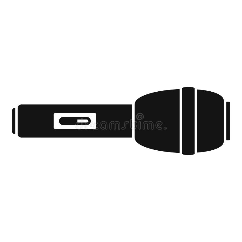 Metallic Flashlight Icon, Simple Style Stock Vector - Illustration of ...