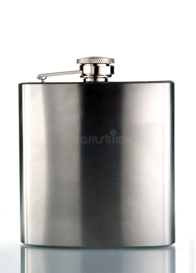 Metallic flask for alcohol stock image. Image of luxury - 12255845