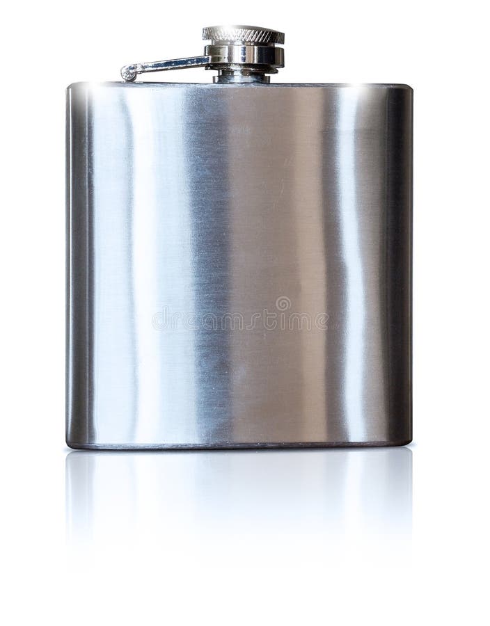 Metallic flask for alcohol stock image. Image of luxury - 12255845