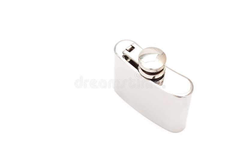Metallic flask for alcohol stock image. Image of luxury - 12255845