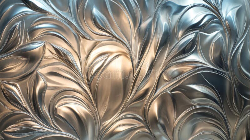 Metallic Floral Design with Abstract Patterns Stock Illustration ...