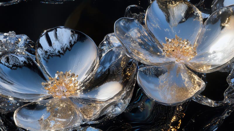 Metallic Flower Art, Close-up Details Stock Photo - Image of luxury ...