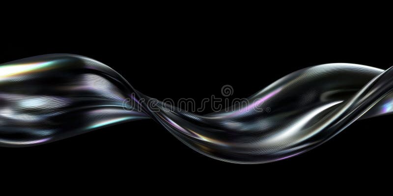 Metallic Fluid Form is Flowing and Creating a Dynamic, Wave-like Shape ...