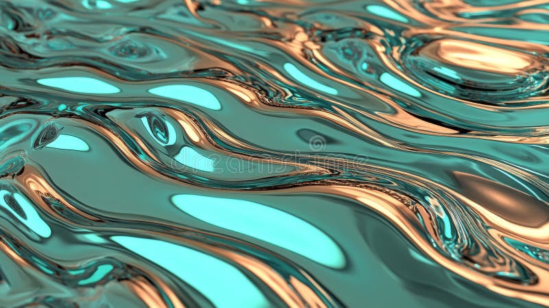 Metallic Fluid Texture Showcasing Smooth Reflective Surfaces Stock ...