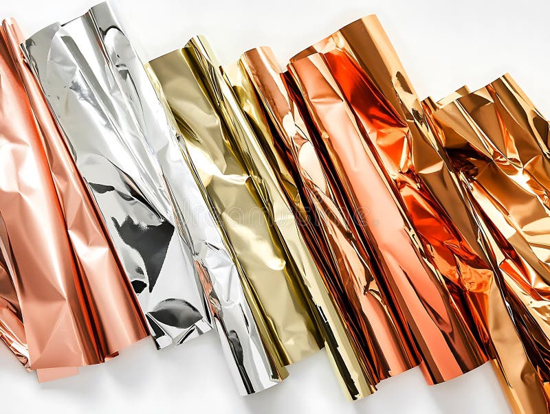 Metallic Foil Sheets in Gold, Silver, Copper Colors, Rolled and ...