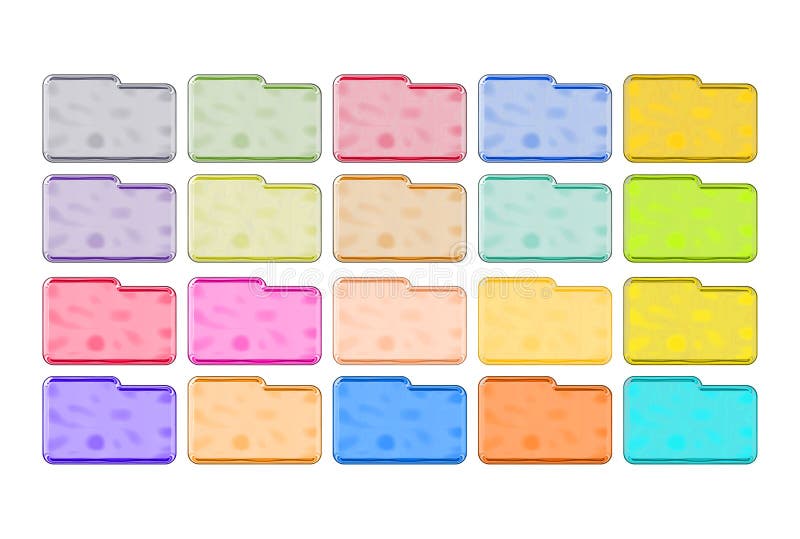 Metallic Folders Icons stock illustration. Illustration of professional ...