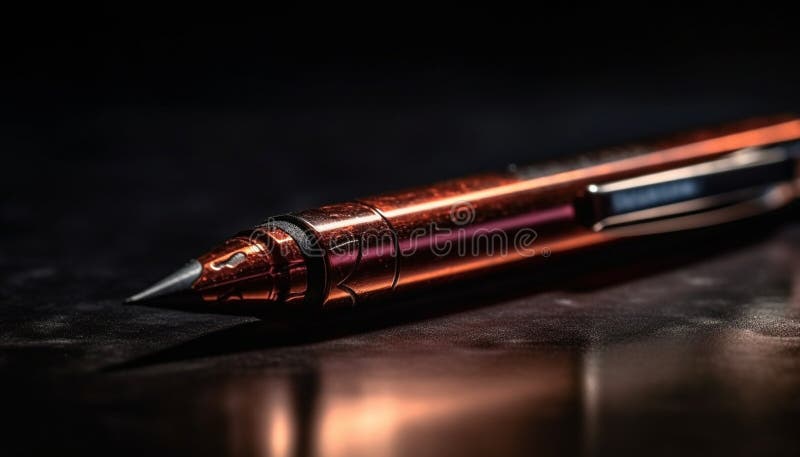 Metallic Fountain Pen with Gold Nib Signs Elegant Document Contract ...