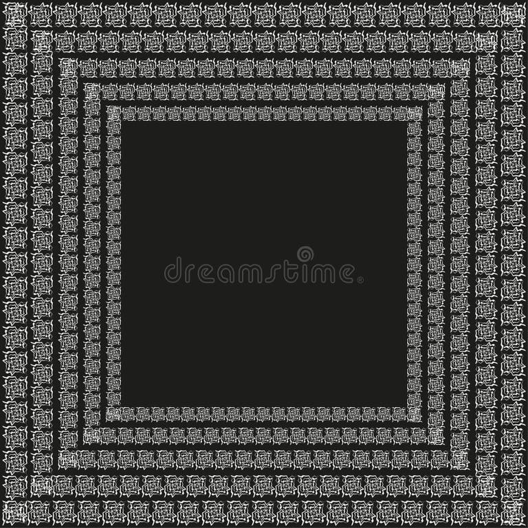 Metallic Frame Icon. Black Steel Border. Vector Square Contour. Dark ...