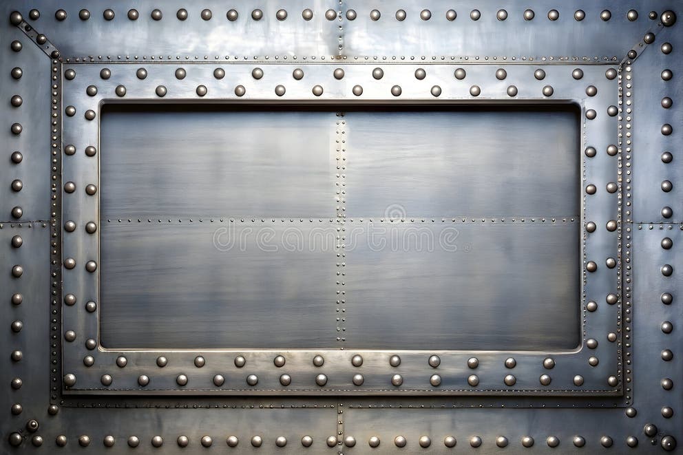 Metallic Frame with Rivets on a Horizontal Surface Stock Illustration ...