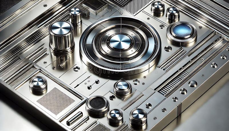 Metallic Futuristic Background with Chrome Textures, Reflective ...