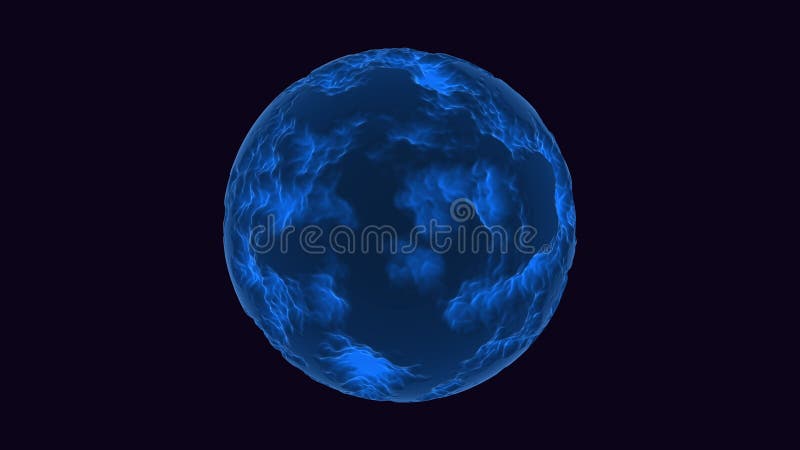 Metallic, Futuristic and Psychedelic Blue Sphere with Waves Effect ...