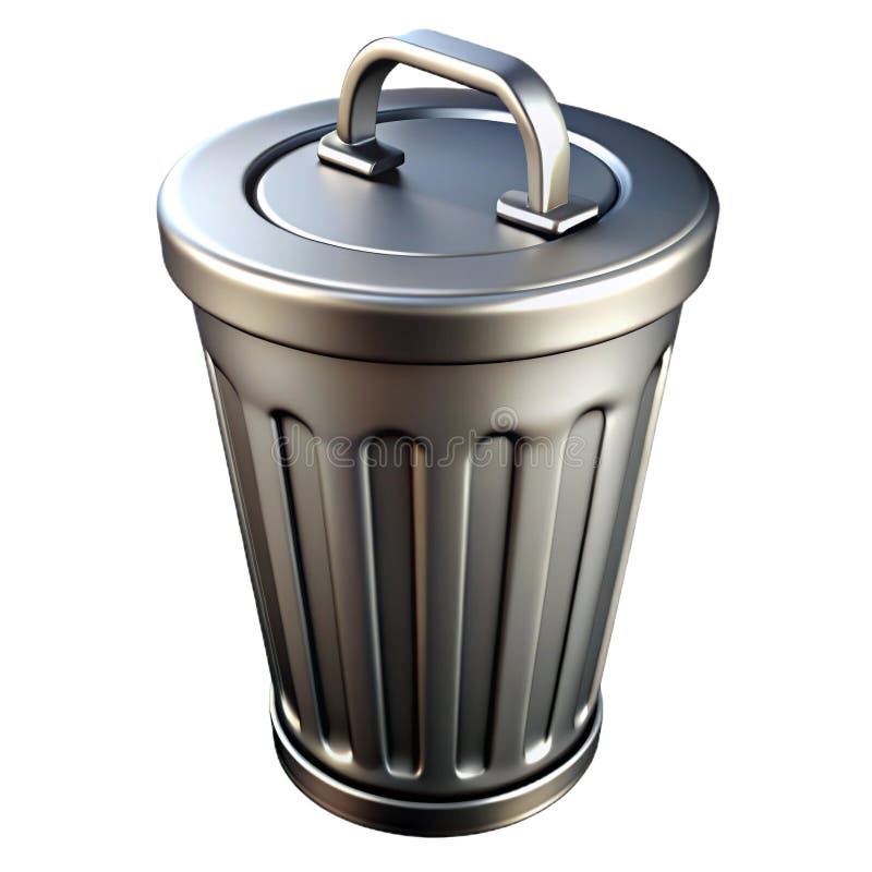 A Metallic Garbage Can with a Handle on the Lid is Depicted Stock Photo ...