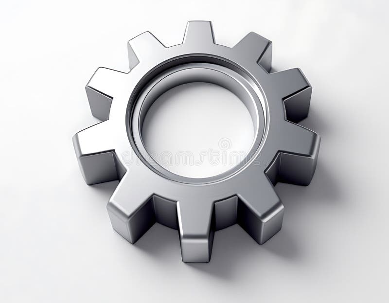 Metallic Gear Cogwheel 3D Render: Industrial Engineering Concept Stock ...