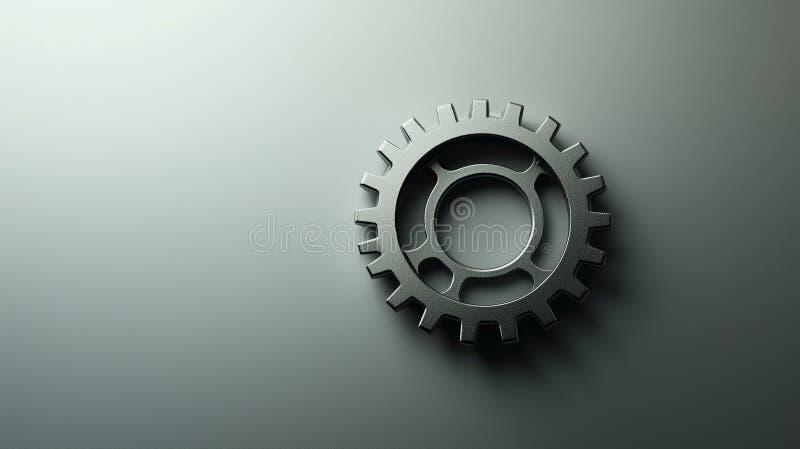 A Metallic Gear with Multiple Teeth is Positioned on a Smooth, Dark ...