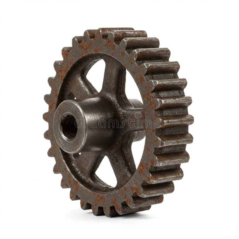 A Metallic Gear with a Rusty Surface, Featuring Evenly Spaced Teeth ...