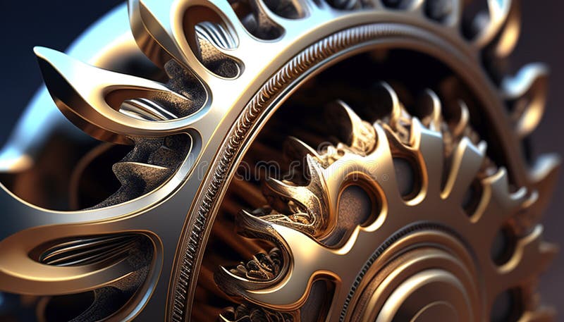 Metallic Gear with Teeth and Spokes, Representing Industrial and ...