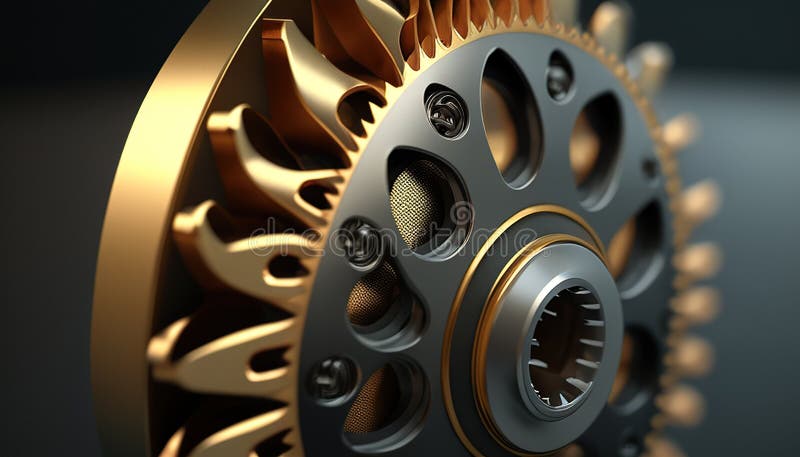 Metallic Gear with Teeth and Spokes, Representing Industrial and ...