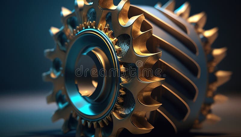Metallic Gear with Teeth and Spokes, Representing Industrial and ...