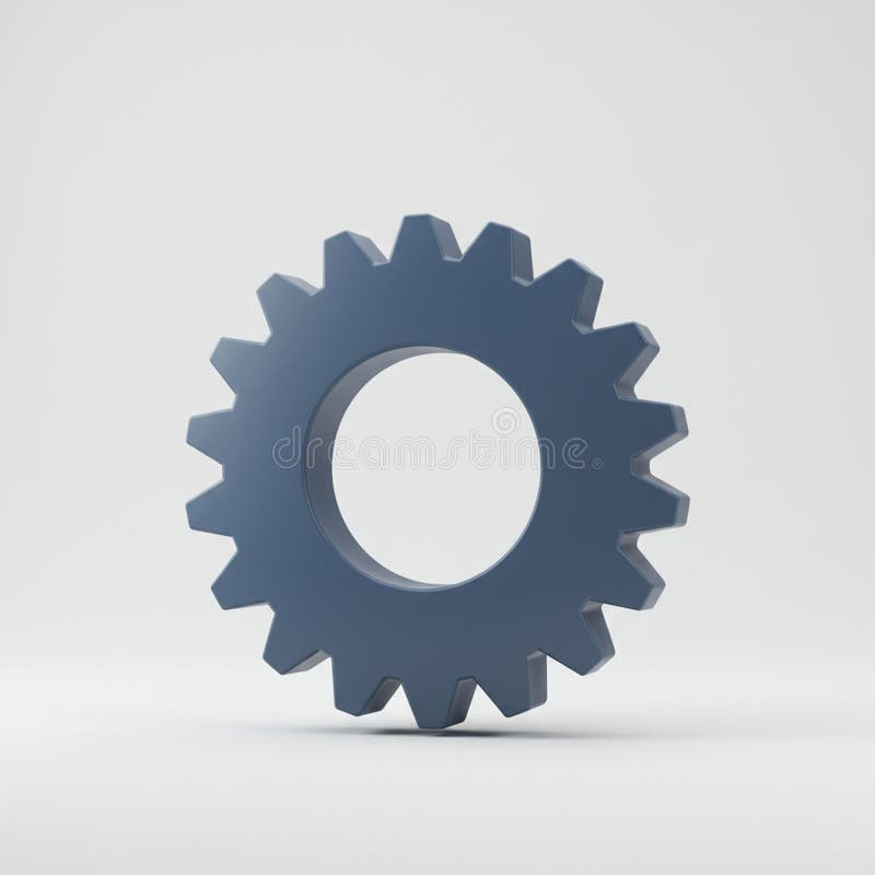 A Metallic Gear with 14 Teeth Stands Vertically on a Light, Plain ...