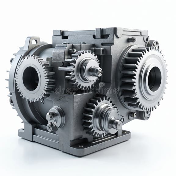 Metallic Gearbox Mechanism with Interlocking Gears. Engineering Precision, Industrial Technology ...