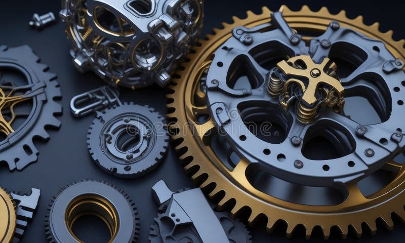 Metallic Gears and Car Parts Stock Illustration - Illustration of ...