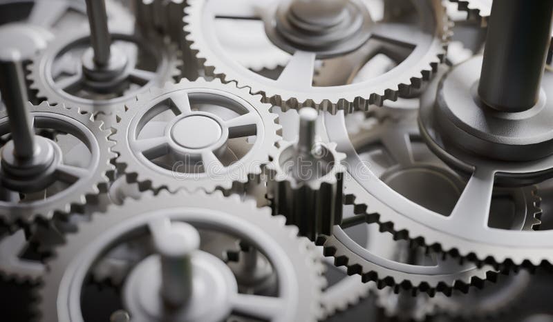 Metallic Gears and Cogs. 3D Rendered Illustration Stock Illustration ...