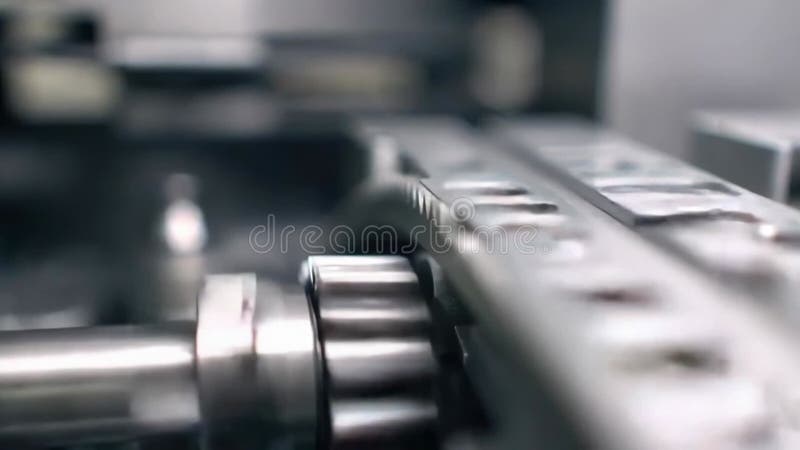 Close-up: Gears Rotating Smoothly in Industrial Machinery Stock Video ...
