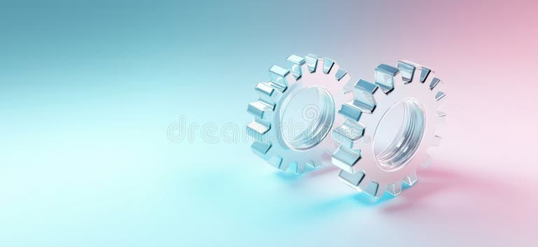 Metallic Gears on Gradient Background Showcasing Mechanical Engineering ...
