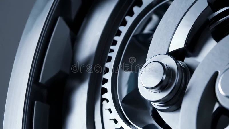 Close Up of Interlocking Gears Rotating in Slow Motion Stock Video ...