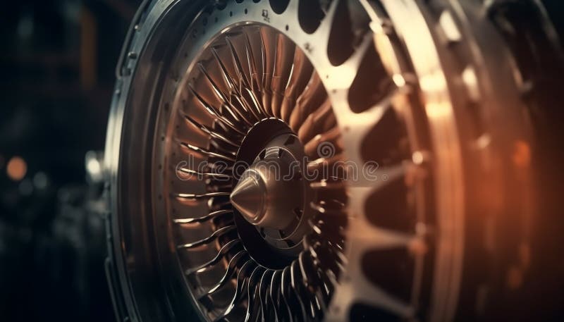 Metallic Gearshift Turning Inside Old Car Engine Generated by AI Stock ...