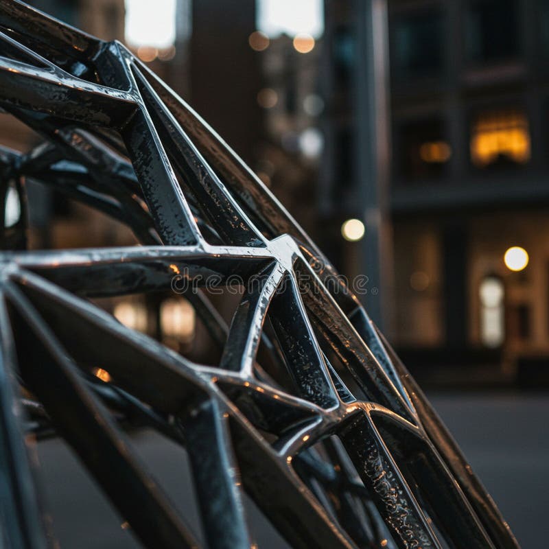 A Metallic, Geodesic Structure Made of Interconnected Triangular and ...